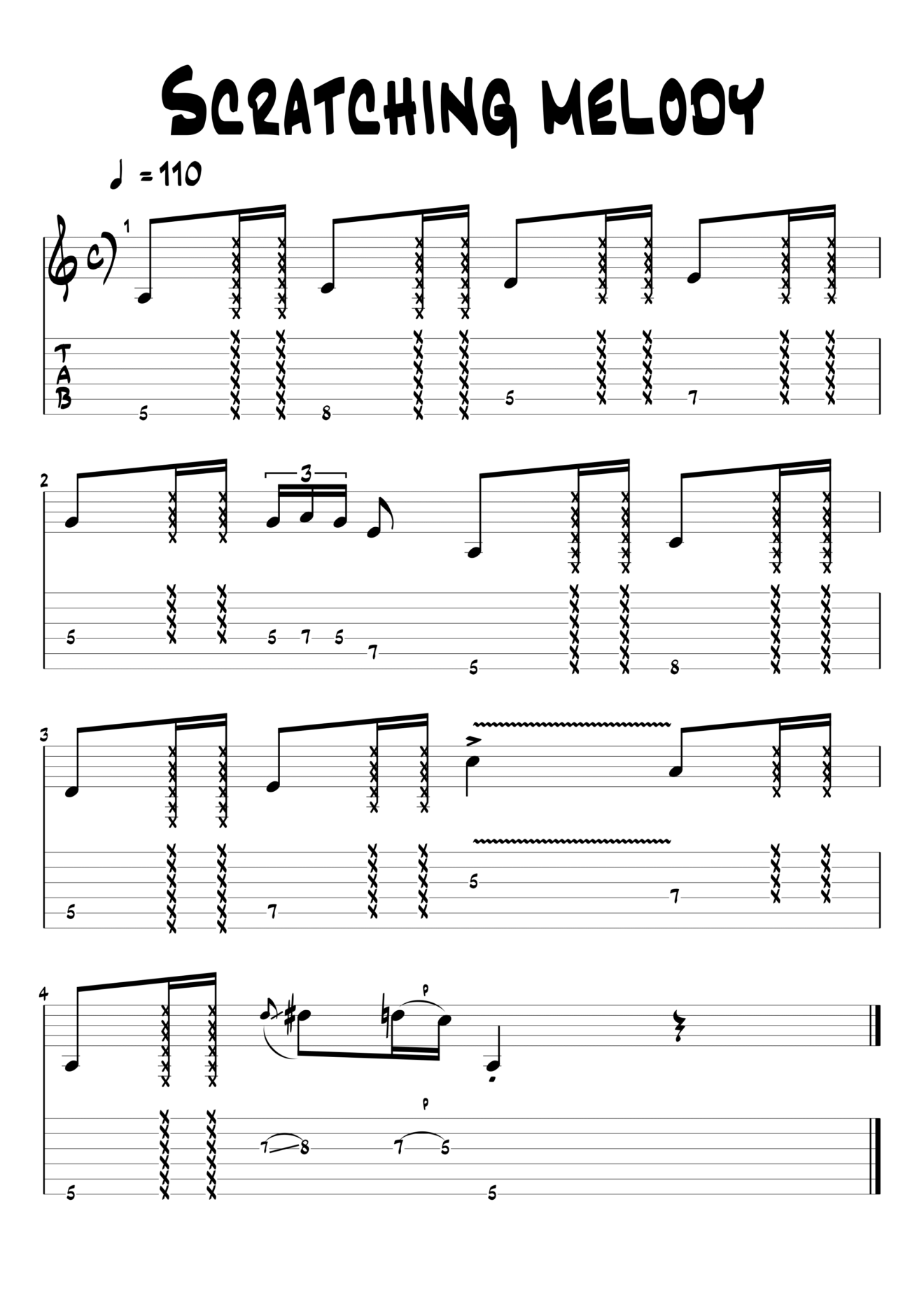 Melodía con Scratches | clasesguitarramadrid.com